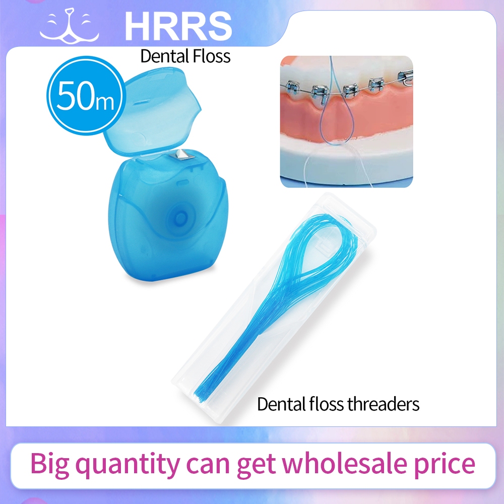 50m Floss Oral Hygiene Teeth Cleaning Interdental Brush+Dental Floss ...