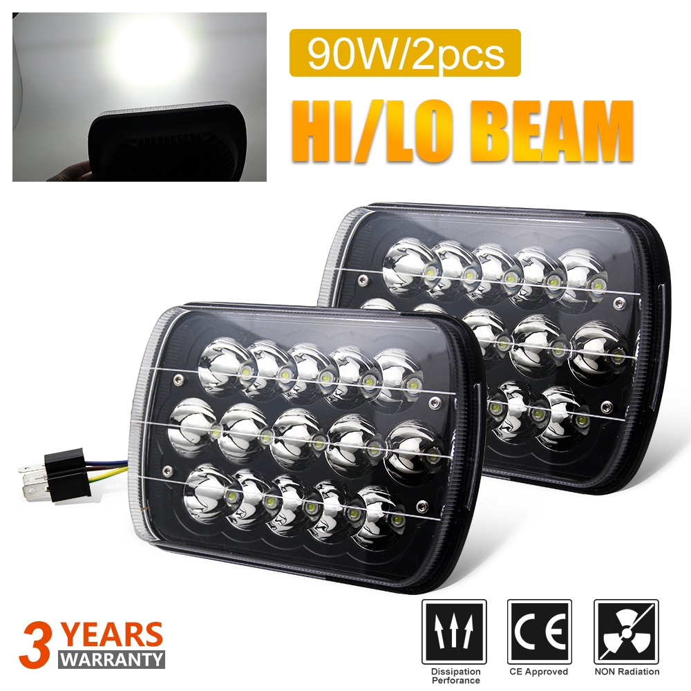 [Ready Stock] 7x6" inch LED Headlight Hi-Lo Beam Halo DRL For Toyota ...