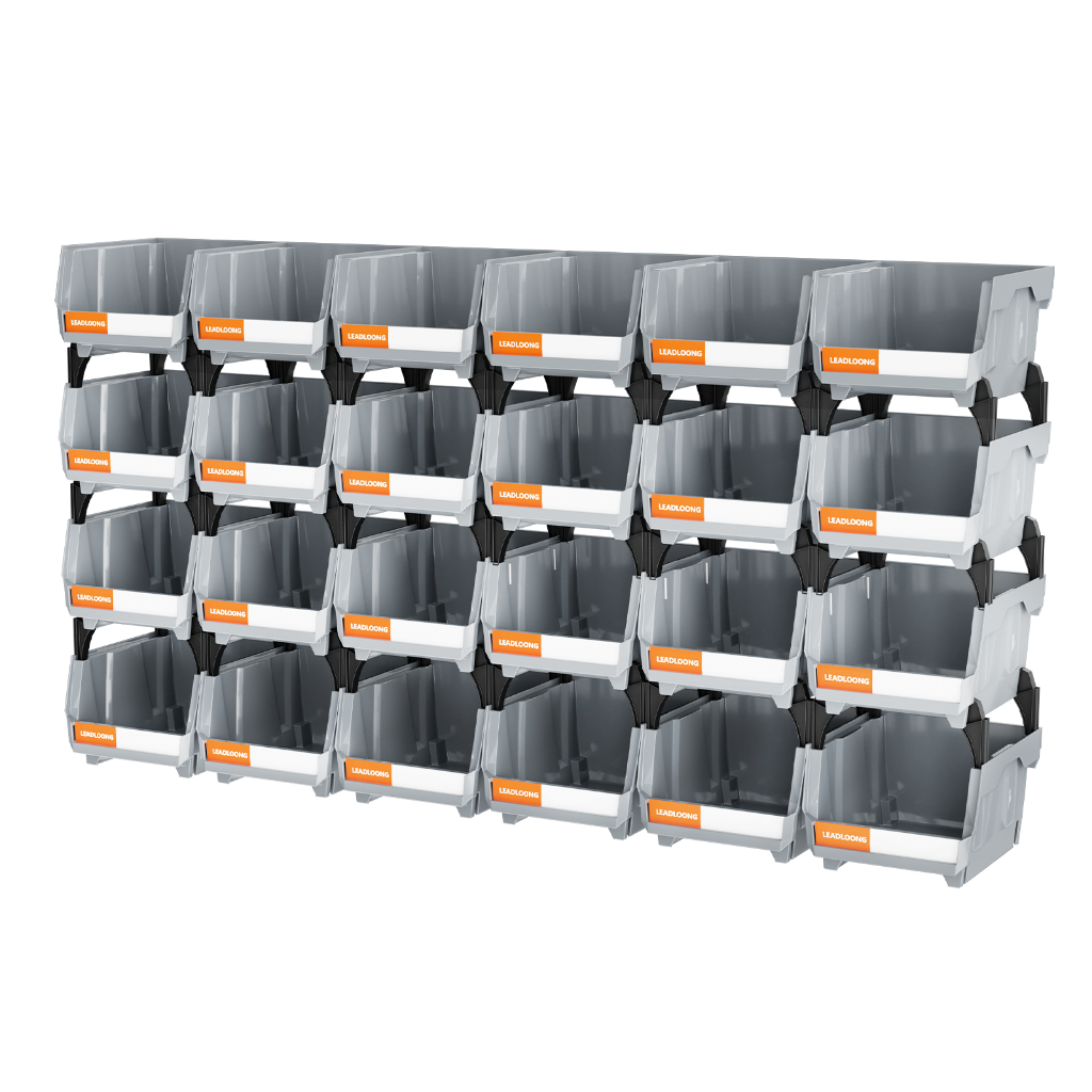 6/24pcs Local Seller Gray Stackable Tool Box Garage Storage Container ...