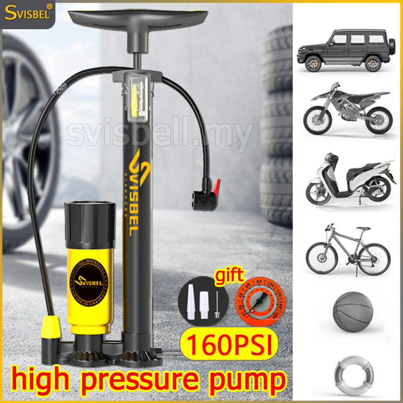 【160 PSI 】High Pressure Bicycle Pump tyre With Gauge Air Pump for Bike ...