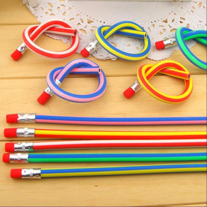 3/5pcs Bendable Soft Pencils with Erasers Kawaii Magic Bendy Flexible ...