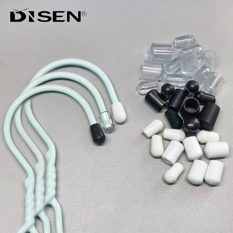 Black/White Rubber Round End Cap Cover Clothes Hanger Soft Rubber ...