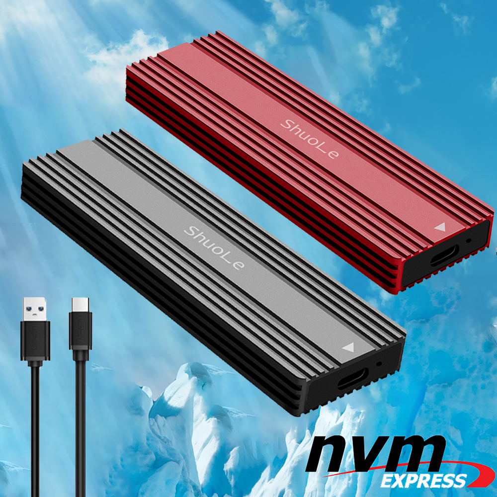 ShuoLe M.2 NVMe SSD Enclosure USB3.2 Gen 2 10Gbps PCIe Type C M2 NMVe ...