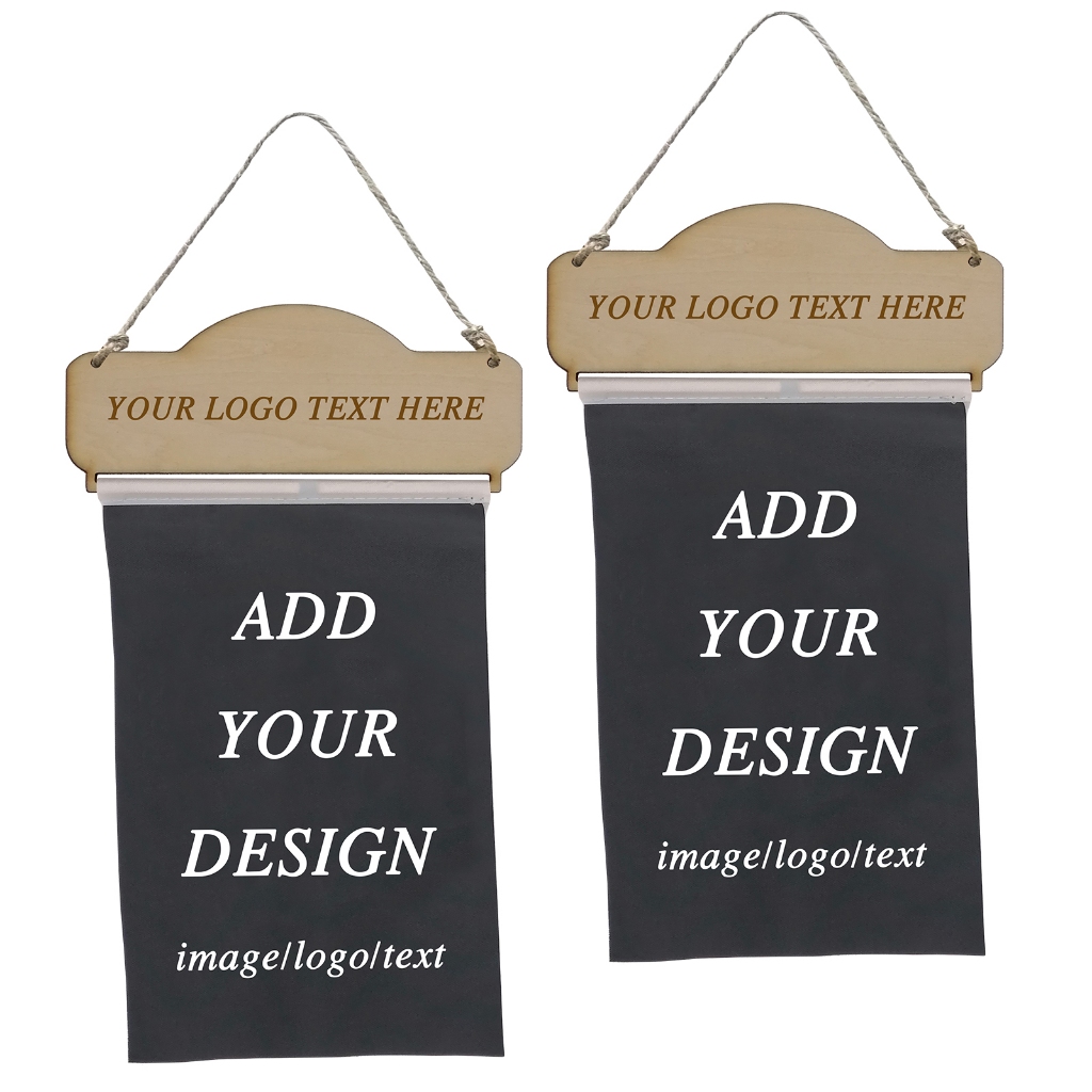 Custom Store Window Flag Personalized Party Flags Wall Banner with Wood ...