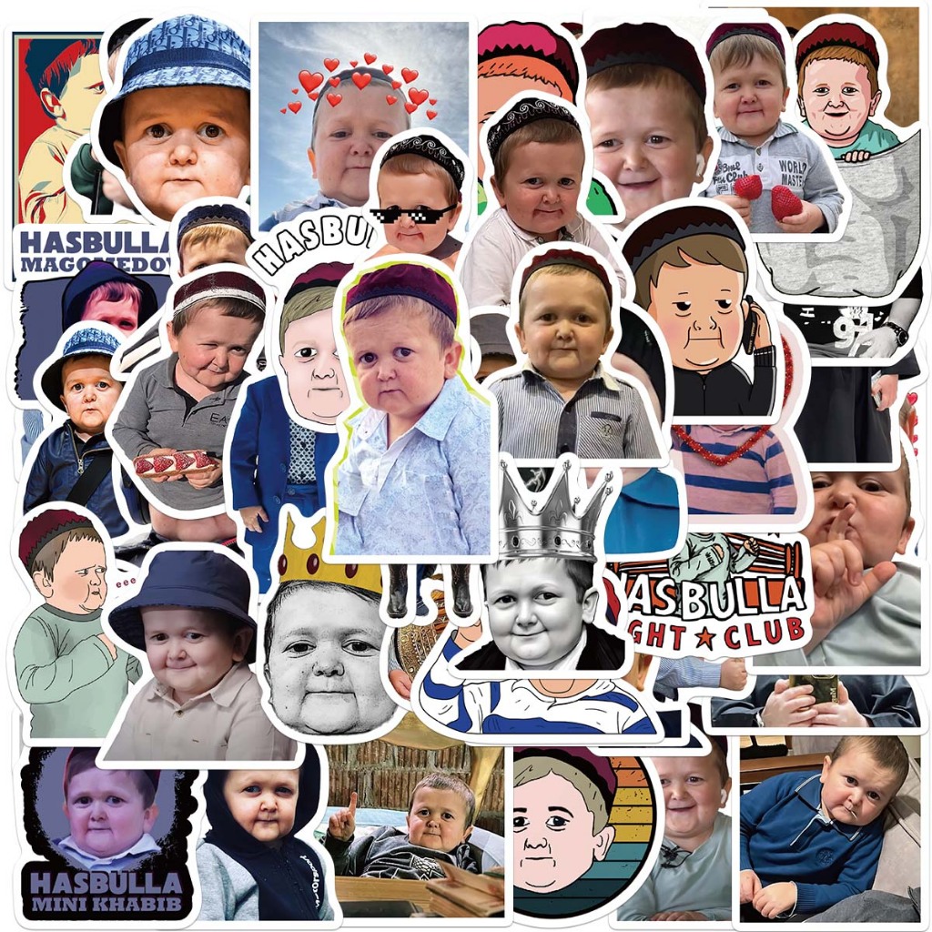 50 pcs Hasbulla Stickers Graffiti Cartoon Skateboard Waterproof Luggage ...