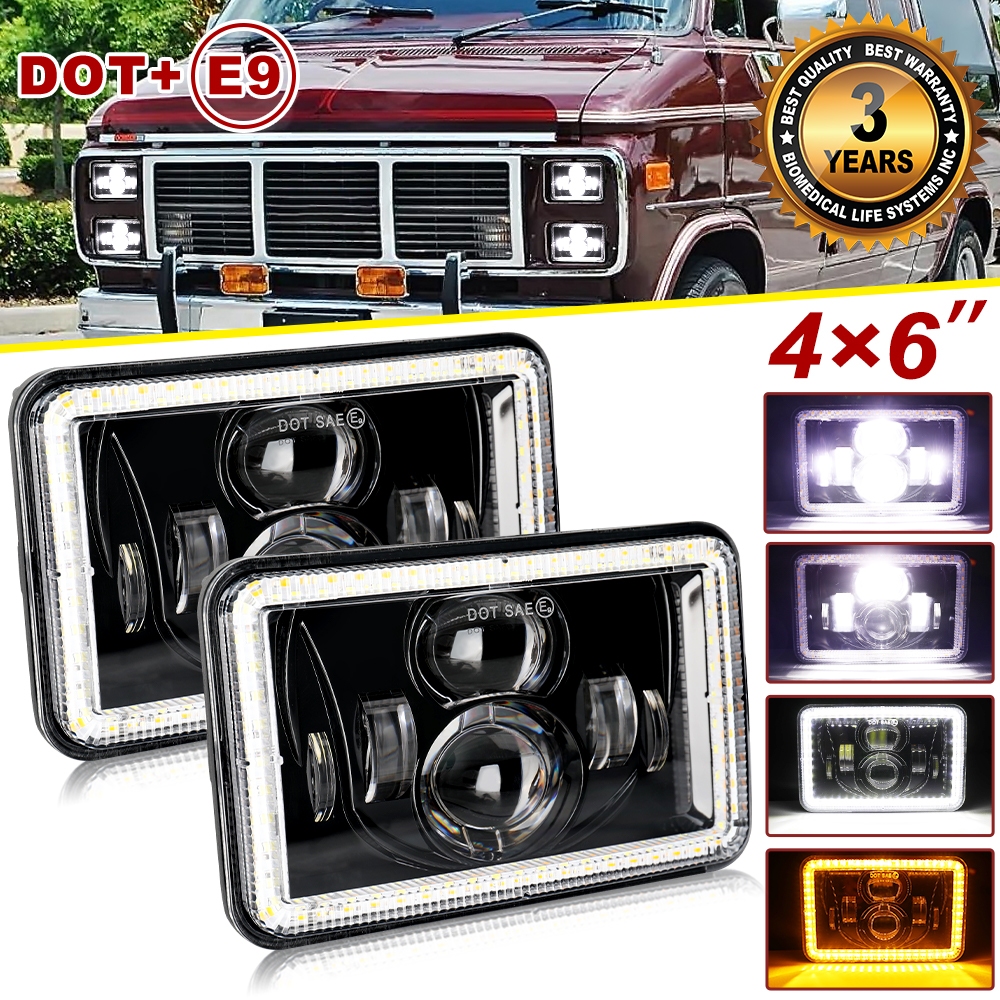 JIUGUANG 4x6"inch 150W Rectangle Led Headlight Hi-Lo Seal Beam for ...