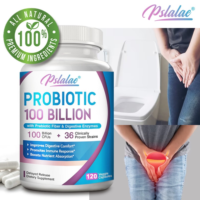 Pslalae PROBIOTIC capsules with prebiotic fiber and digestive enzyme ...