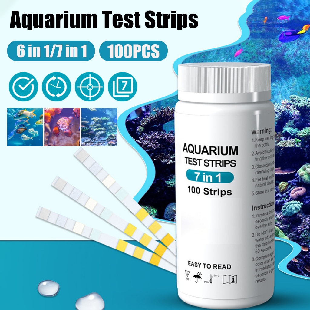 (100pcs)3/ 6/7/14/16 in 1 Aquarium Test Strips 7 in 1 Fish Tank Test ...