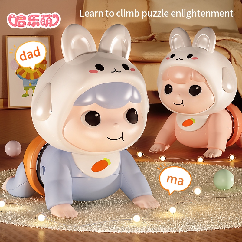 [Qilemeng] Rabbit Baby Crawl Dolls Children Newborn crawling toy ...