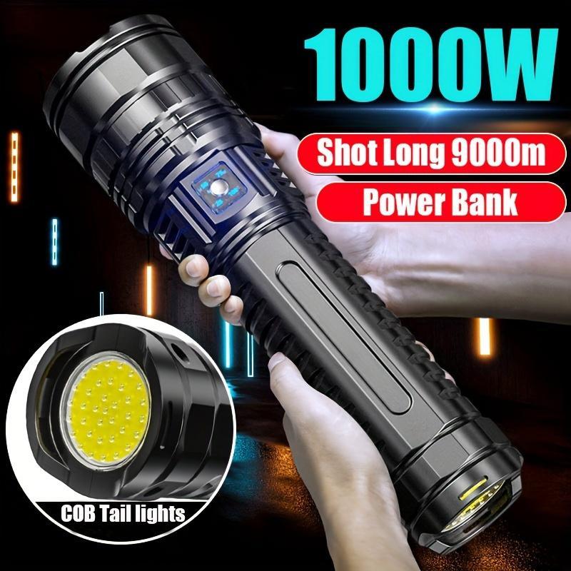 LED Flashlight USB Rechargeable FlashLight Flashlights Zoom Long Shot ...