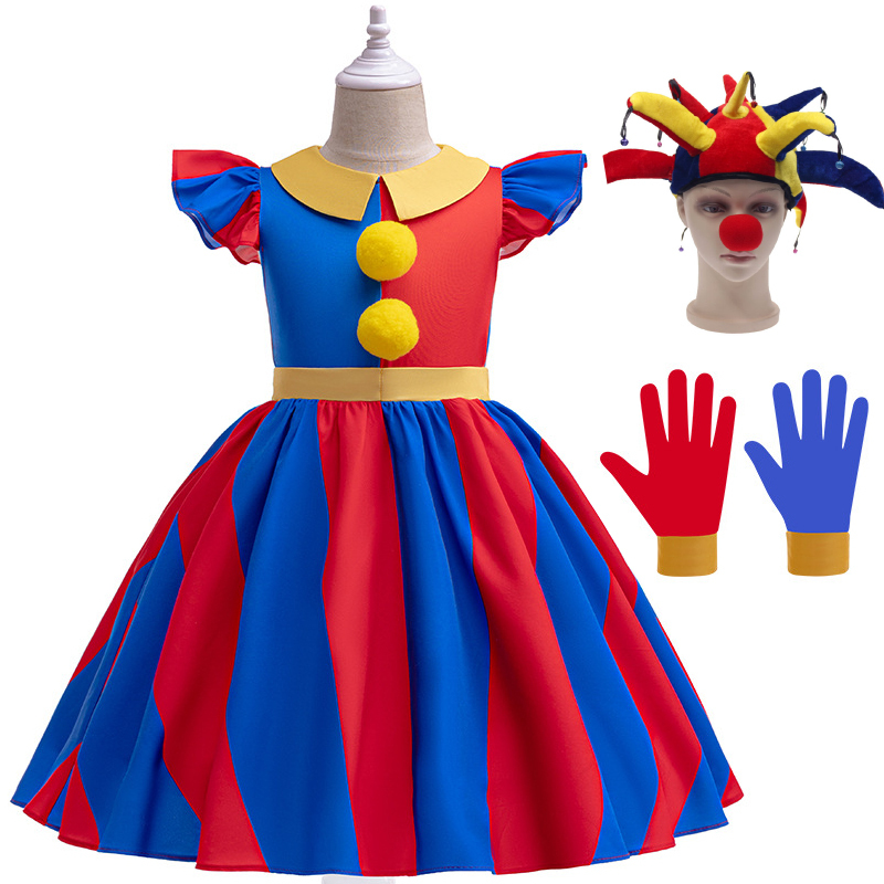 The Amazing Digital Joker Pomni Cosplay Costume Girls Pamni Dress 2024 ...