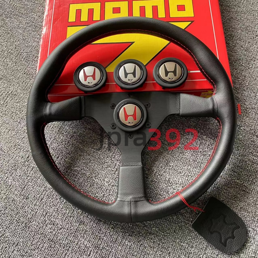 MOMO v1 Honda Leather Racing Steering Wheel Sporty universal 14-inch ...