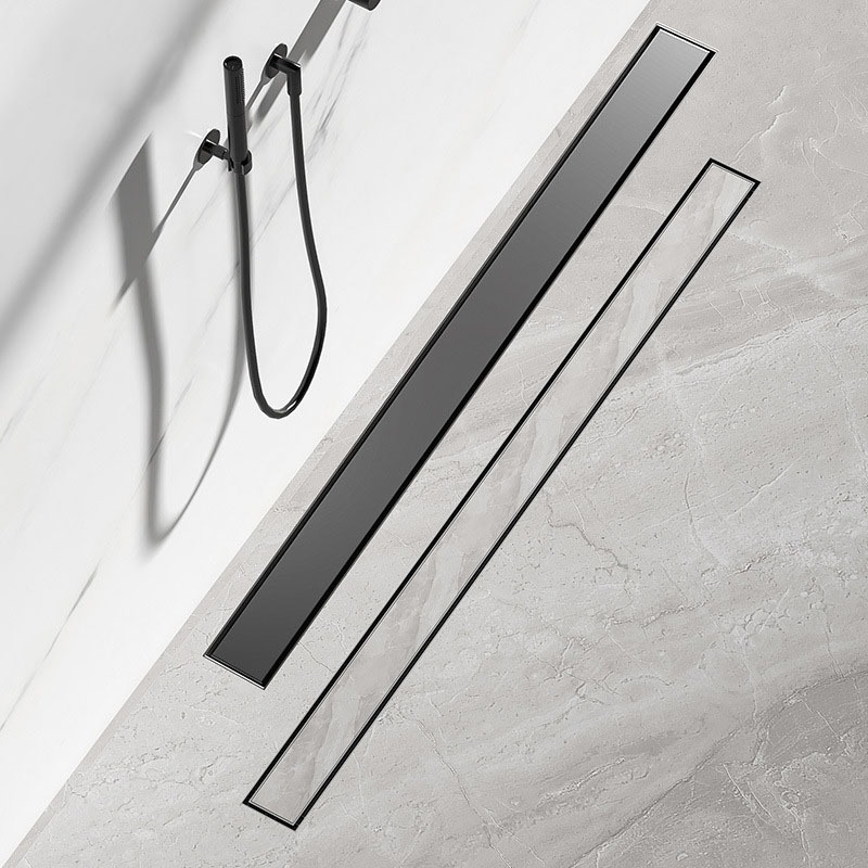 8cm Hidden Linear Shower Drain Dark Grey,Modern 304 Stainless Steel ...