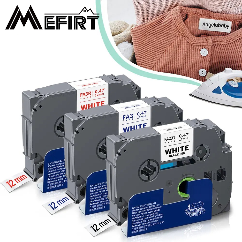 Fabric Tapes Compatible Brother TZeFA231 TZeFA3 TZe-FA3R Iron on ...