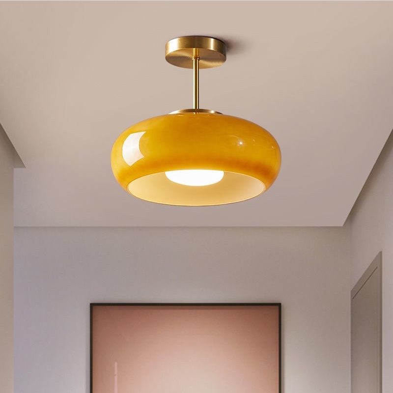LAMPU GANTUNG SILING ORANGE GLASS CEILING LIGHT MID-CENTURY MODERN ...