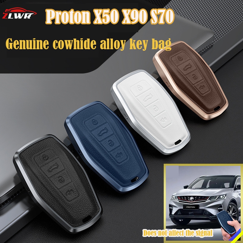 ZLWR Proton X50 X90 S70 Genuine Leather Key Case Aluminum Alloy Cowhide ...