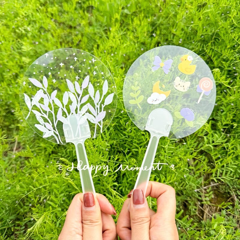 10cm DIY Transparent Gudetama Fan Star Support Fan Mini Guka Painting ...