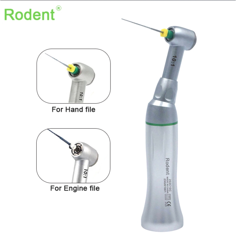 Dental 10:1 Reduction Contra Angle Handpiece 60°Twist Reciprocating ...
