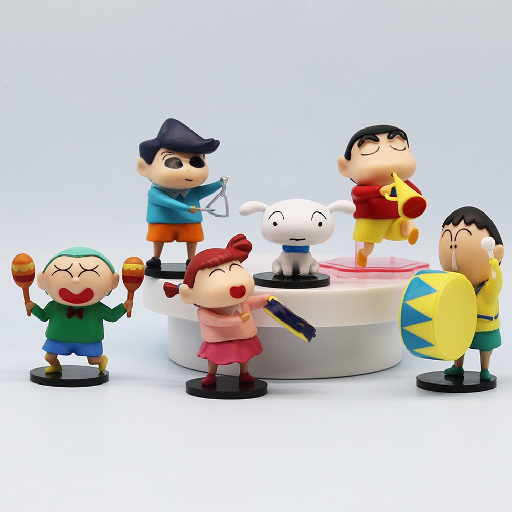 6Pcs/Set Crayon Shin-chan Nohara Shinnosuke Boochan Nohara Shiro Kazama ...