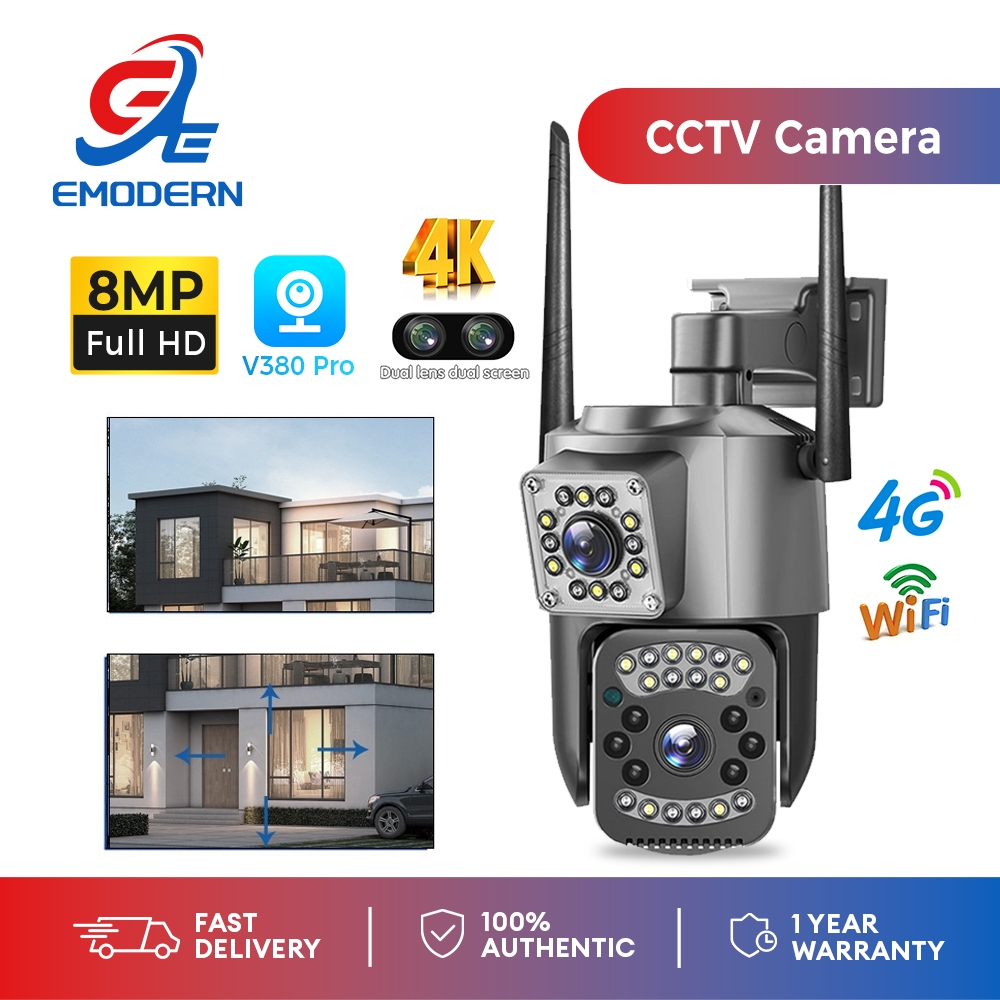 V380 Pro 4G Wireless Dual Lens CCTV camera Outdoor Waterproof wifi 360 ...