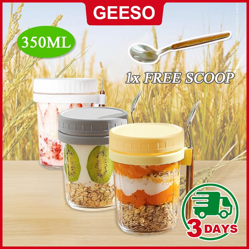 GEESO Oatmeal Cup Overnight Oats Breakfast Cup With Free Spoon Sealed ...
