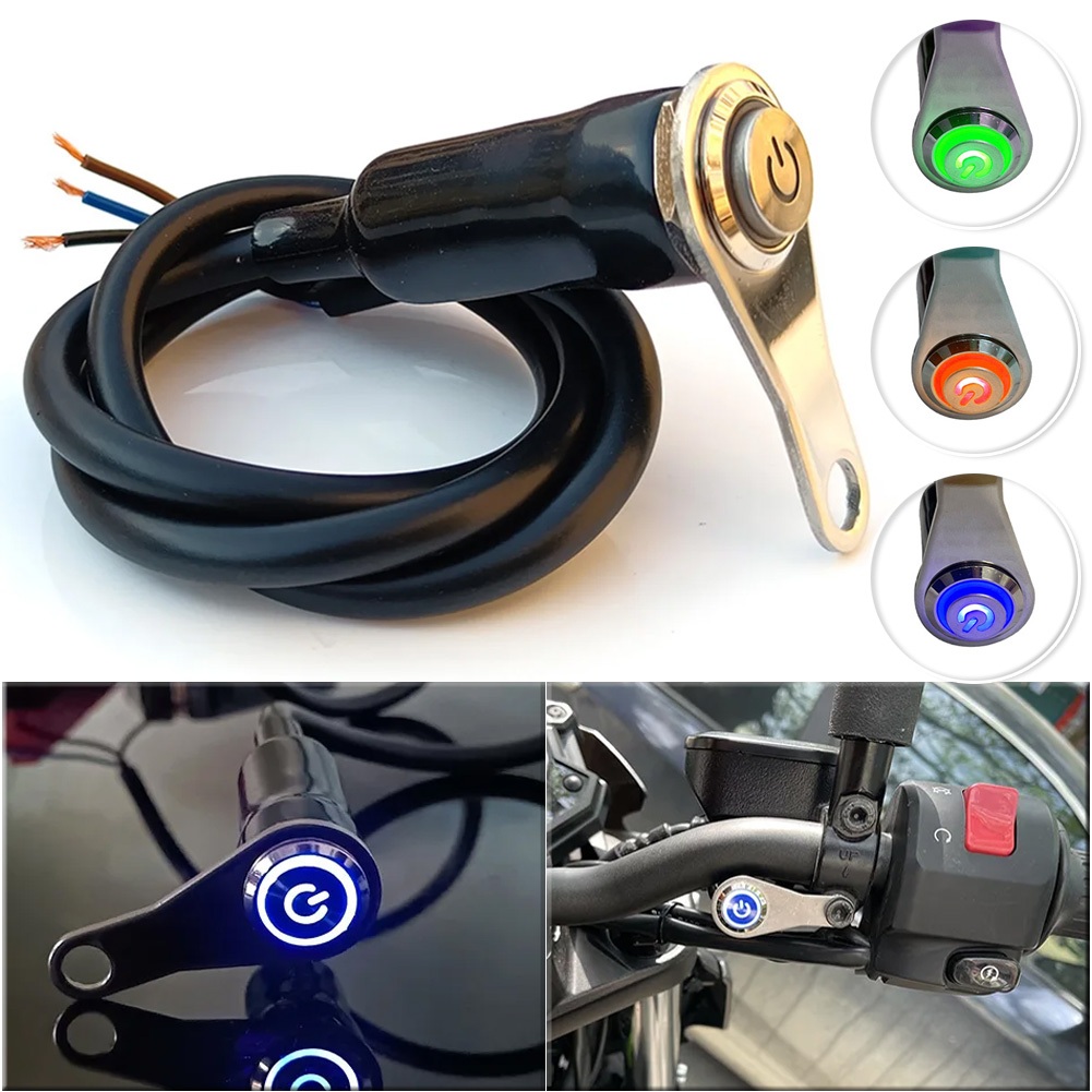 New LED Motorcycle Switch ON+OFF Handlebar Mount Aluminum Alloy ...