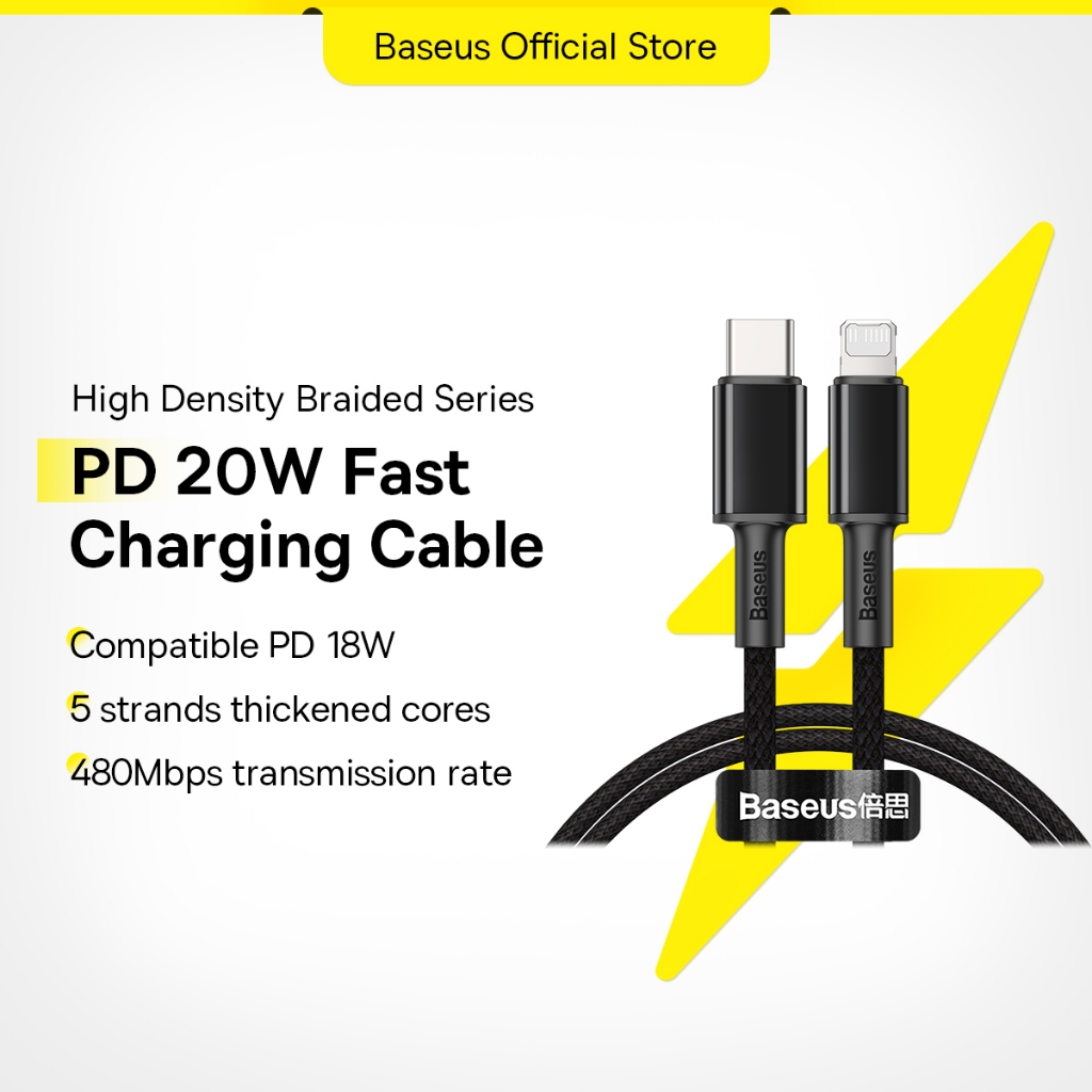 Baseus USB C to iP Cable for 13 12 11 Pro Max XR 8 PD 20W Fast Charging ...