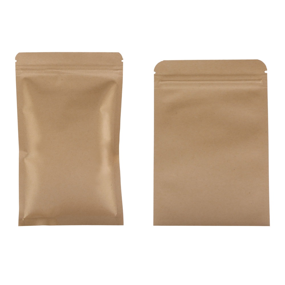 100pcs Resealable Kraft Paper Zip Lock Bags with Inner Aluminizing ...