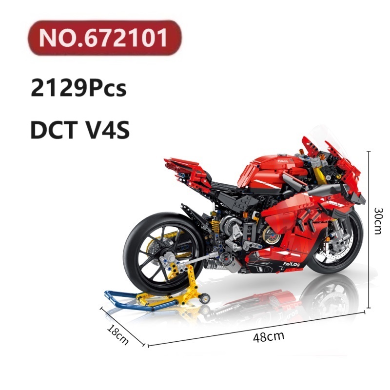DCT V4S Light Motorcycle Building Blocks 2129 Pcs Panlos Brick ...