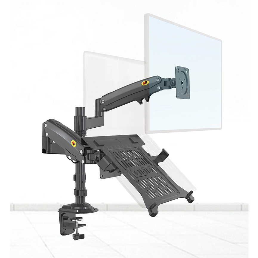 Desktop NB H180 + FP-2 Gas Spring Dual Arm for 22"-32" Monitor Holder ...