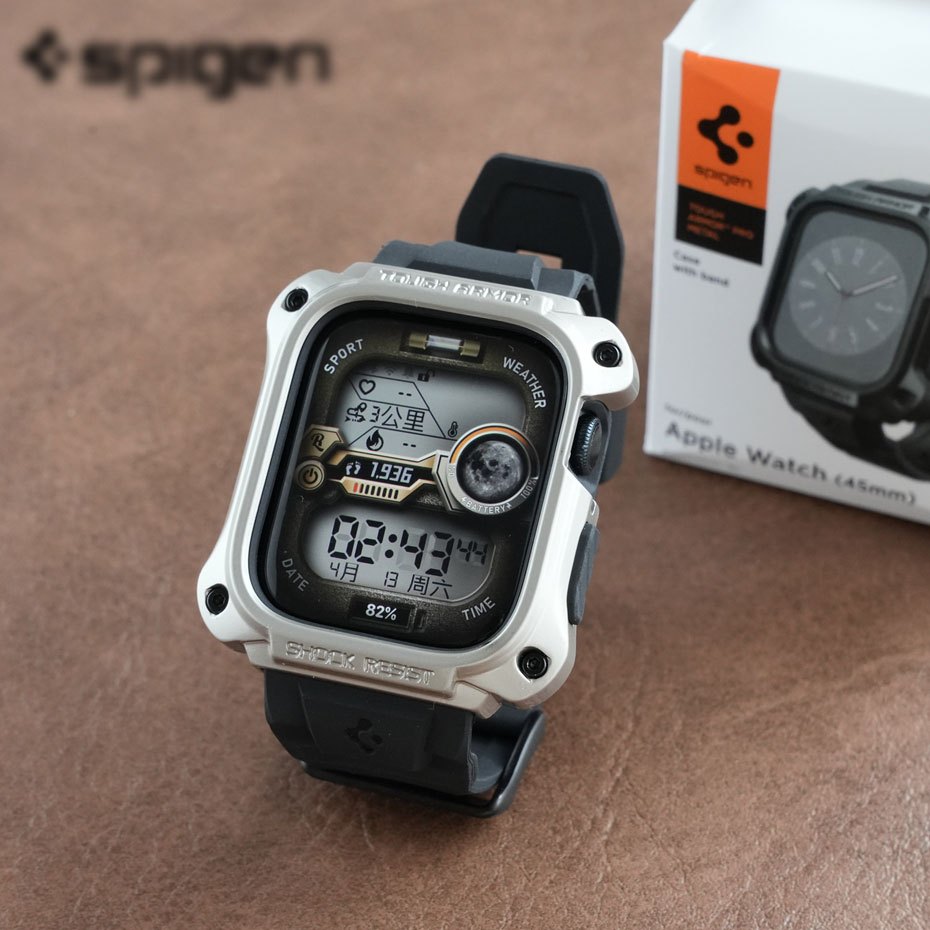 SPIGEN Original Titanium Metal Case Rubber Band for iWatch Ultra 2 49mm ...