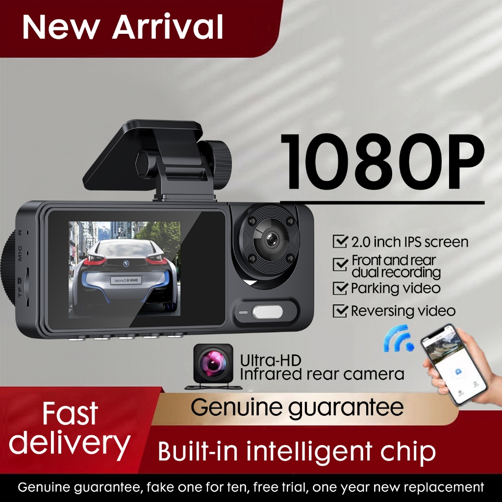 【Spot goods】1080P行车记录仪 2 Lens Dash Cam DVRAuto Night Vision Dashboard ...