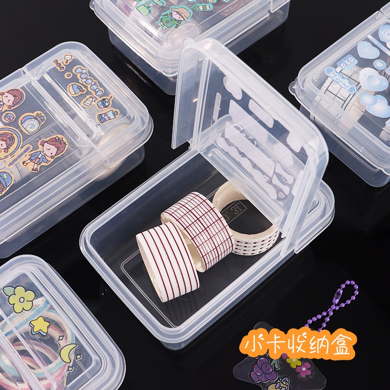 Transparent Flip-Top Small Card Protective Bag Organizer Storage Box ...