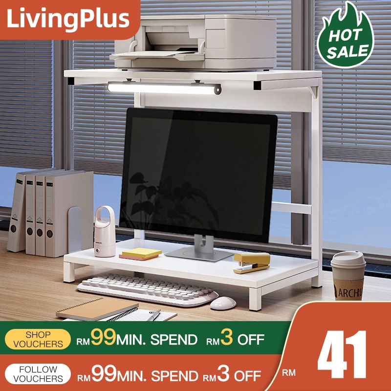 Monitor Rack Desktop Organizer Screen Stand Height Increased Storage ...