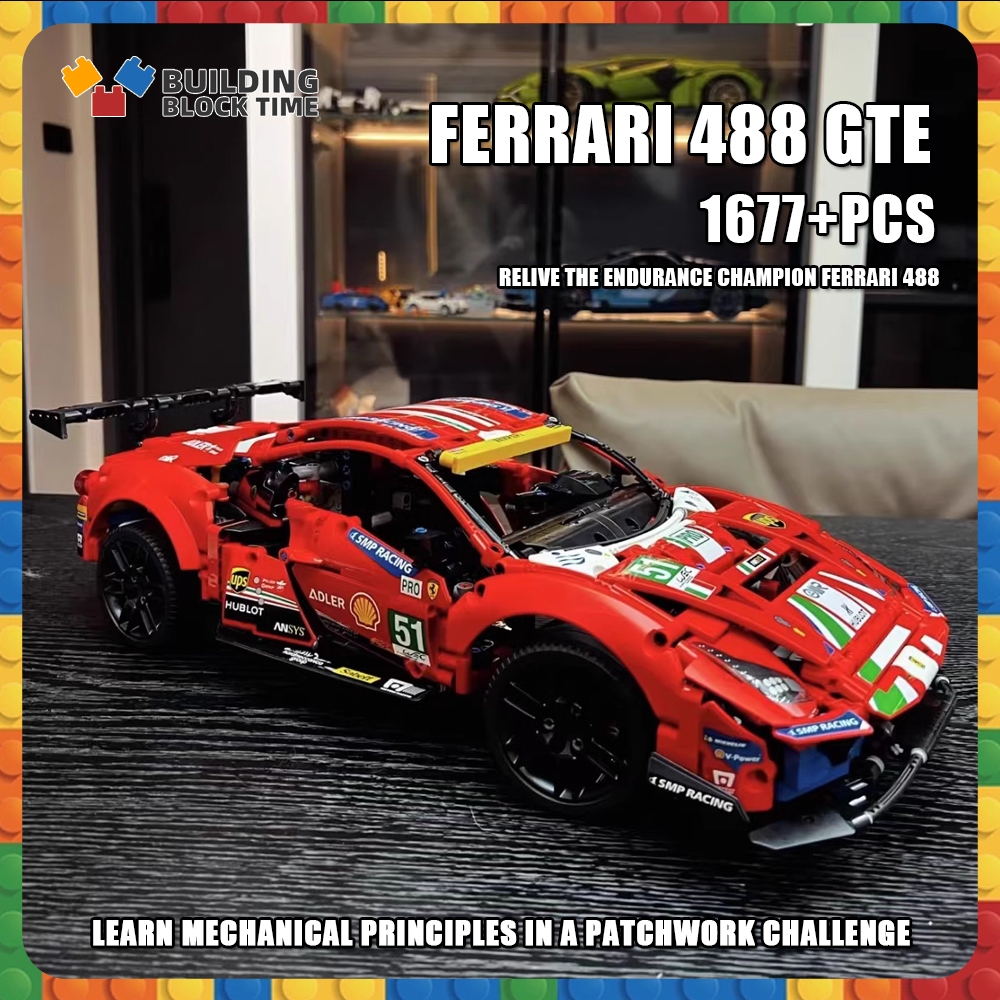 Compatible with LEGO Technic Ferrari 488 GTE Building Blocks Cars Toys ...
