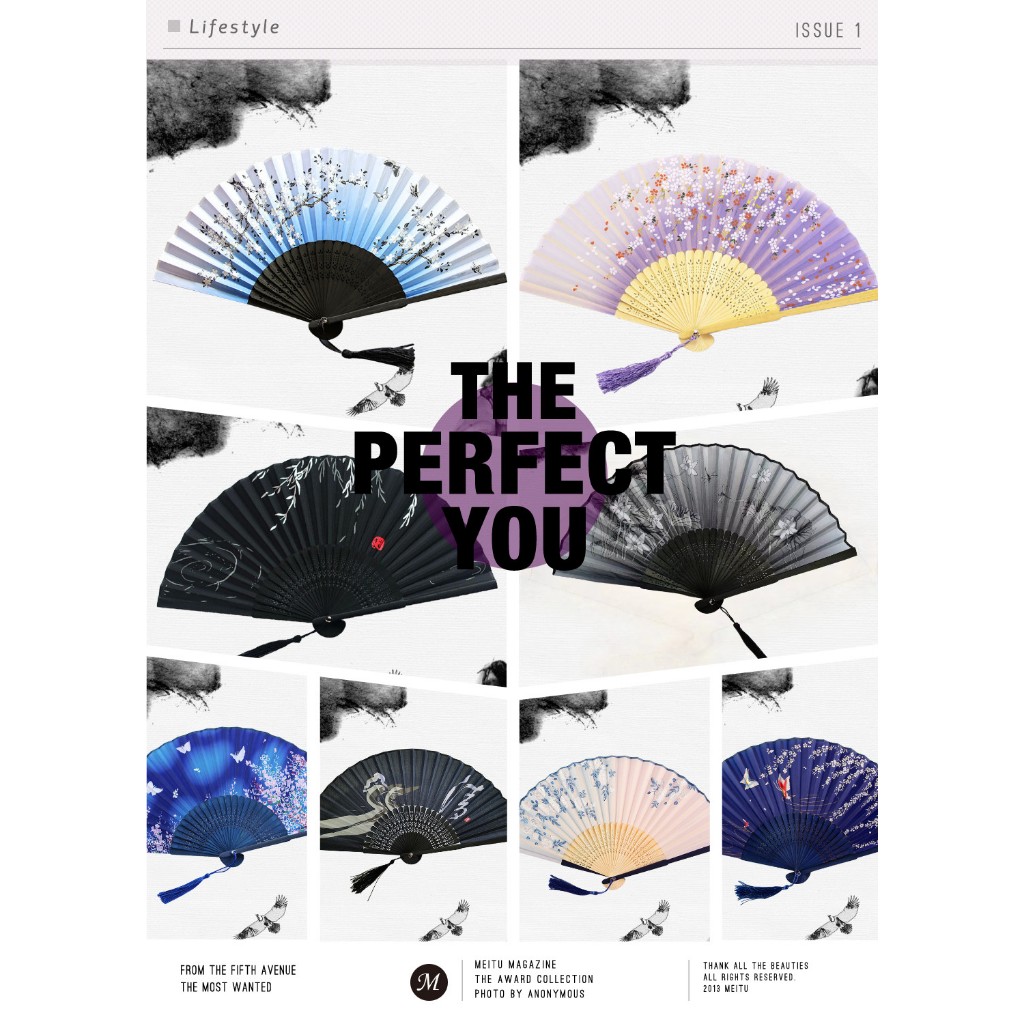 Folding fan bamboo ancient fan Hanfu Chinese style small fan | Shopee ...