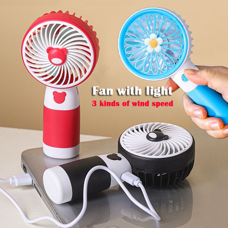Cute fan with light portable handheld Hello Kitty mini fan USB ...