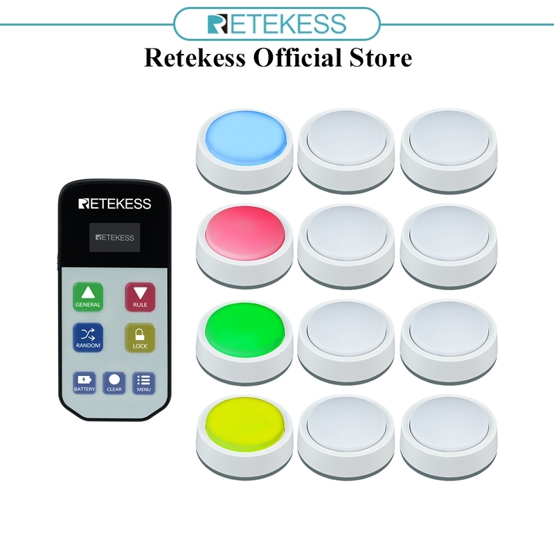 Retekess TM102 Push-button Answering Machine Game Buzzer Alarm Sound ...