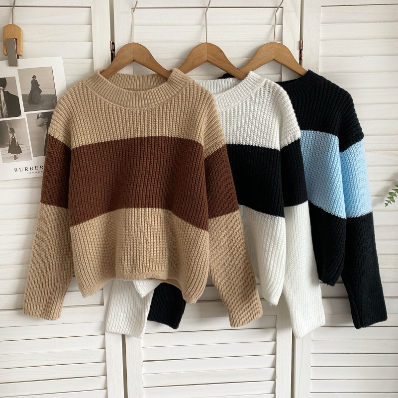 Women Ladies O-Neck Long Sleeve Knit Top Sweaters Shirts Loose Blouse ...