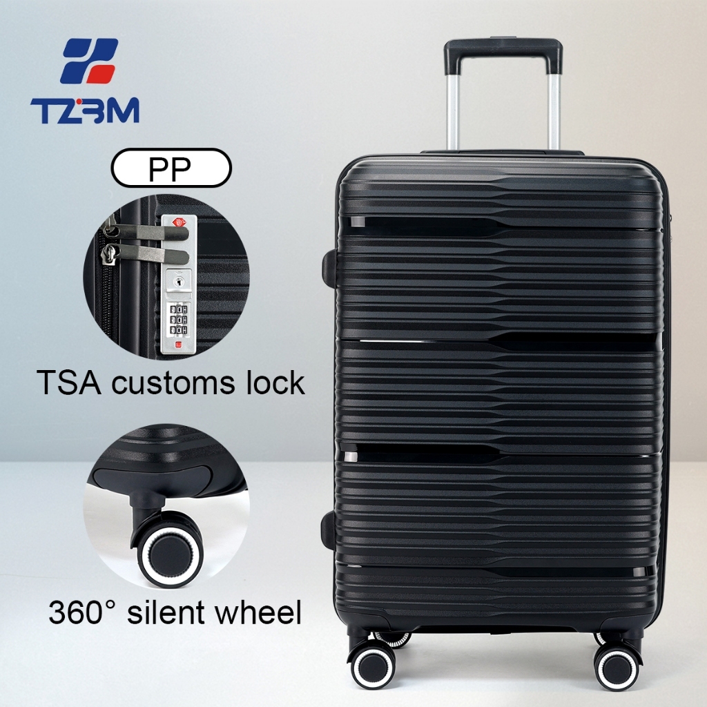TZJM polypropylene luggage TSA luggage PP luggage bag travel hand carry ...