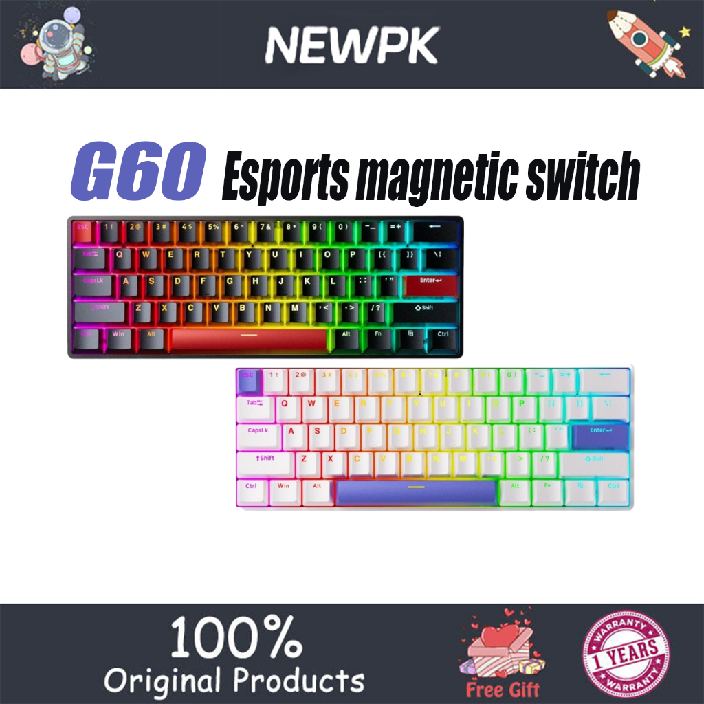 DrunkDeer G60 Wired adjustable key range magnetic switch game keyboard ...