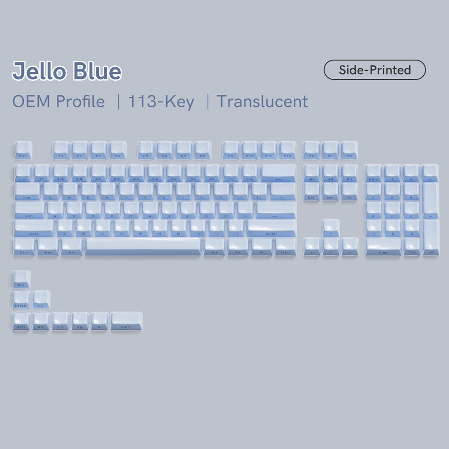 WOMIER 113 Keys Crystal Jello Keycaps OEM Profile PBT Double Shot ...
