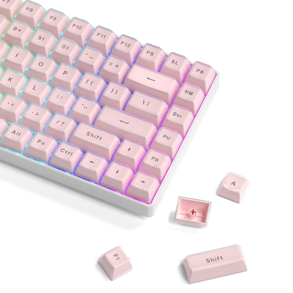WOMIER Jello Keycaps, 113 Keys OEM Profile Double Shot PBT Key Caps 3 ...