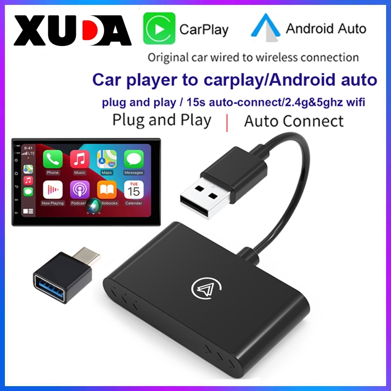 2 in1 Wireless CarPlay Box Wireless Android Auto Box For Car Radio with ...