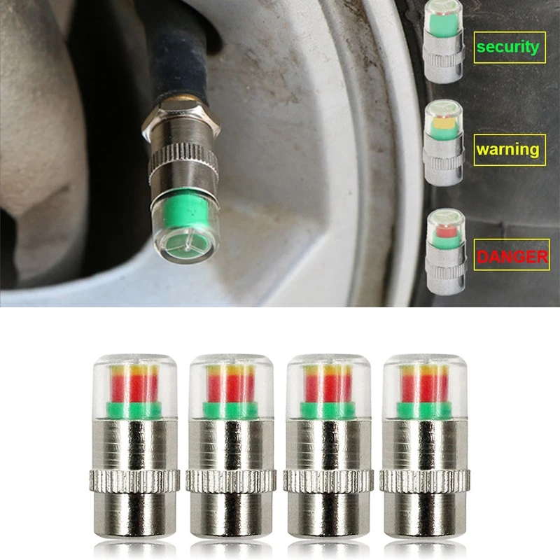 4 pcs car tire pressure indicator indicator tire pressure gauge alert ...