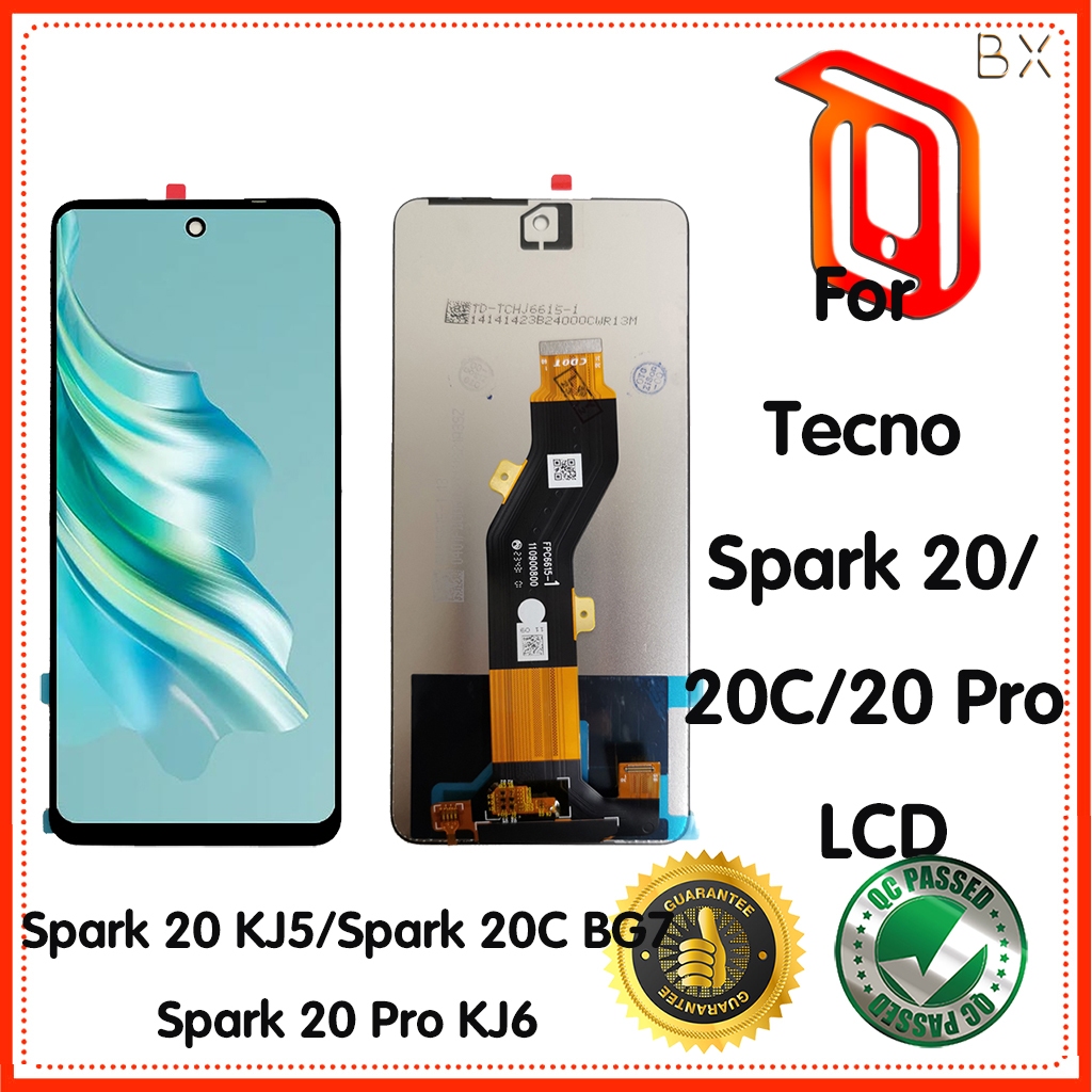 For Tecno Spark 20 Kj5 Lcd Spark 20c Bg7 Lcd Screen Frame Touch Panel