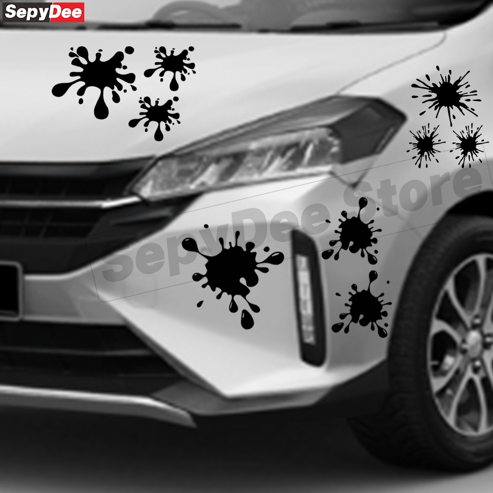 1Set 3pcs 3D Water Splash Realistic Stereoscopic Car Sticker Auto Body ...