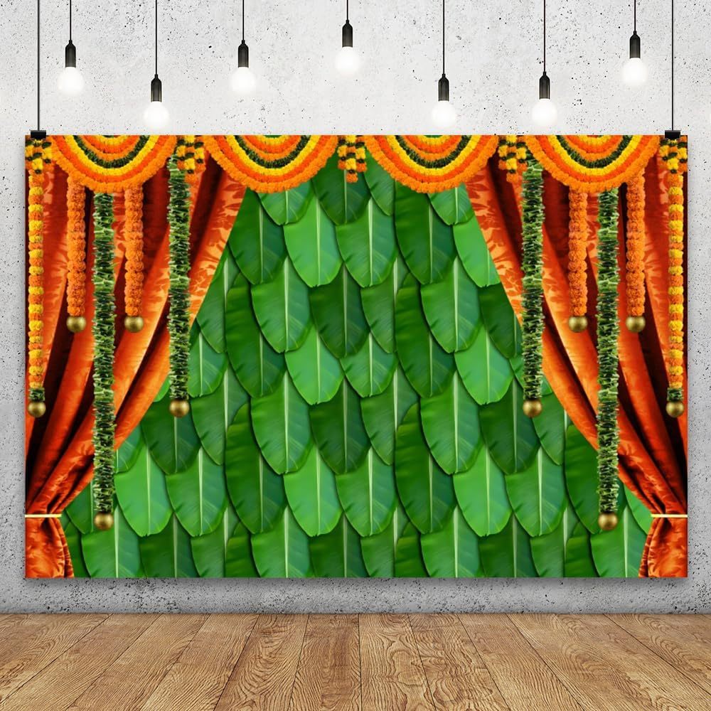 Indian Traditional Photography Backdrop 5x3ft India Macrame Marigold ...
