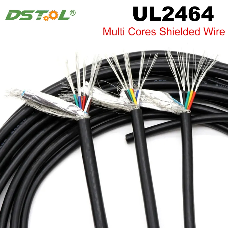1Meter Shielded Wire UL2464 Copper Wires 2 3 4 5 6 8 10 12 Cores Signal Control Line 26/24/22AWG ...