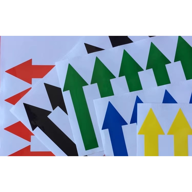 Red Black Blue White Green Yellow Color Arrow Sticker PVC Arrow Label ...